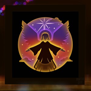 Holy Angel Shadowbox Template for Cricut Lightbox, Cherub 3d Layered ...