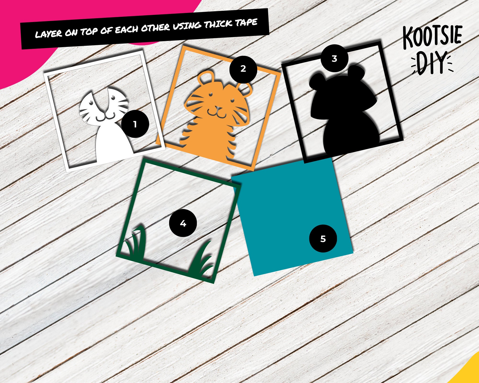 3D Tiger Shadow Box SVG for Cricut Silhouette Tiger 3d - Etsy