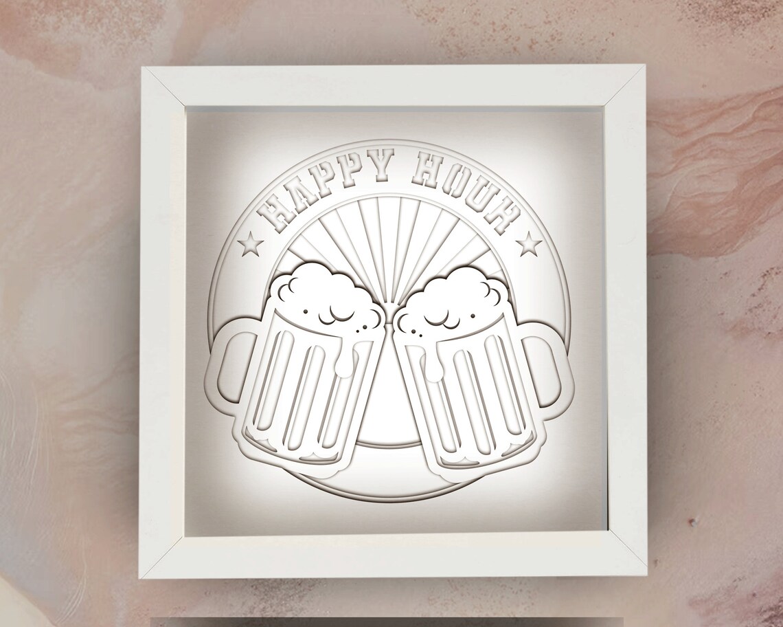 Beer Shadow Box SVG for Cricut Silhouette Drink 3d Layered | Etsy