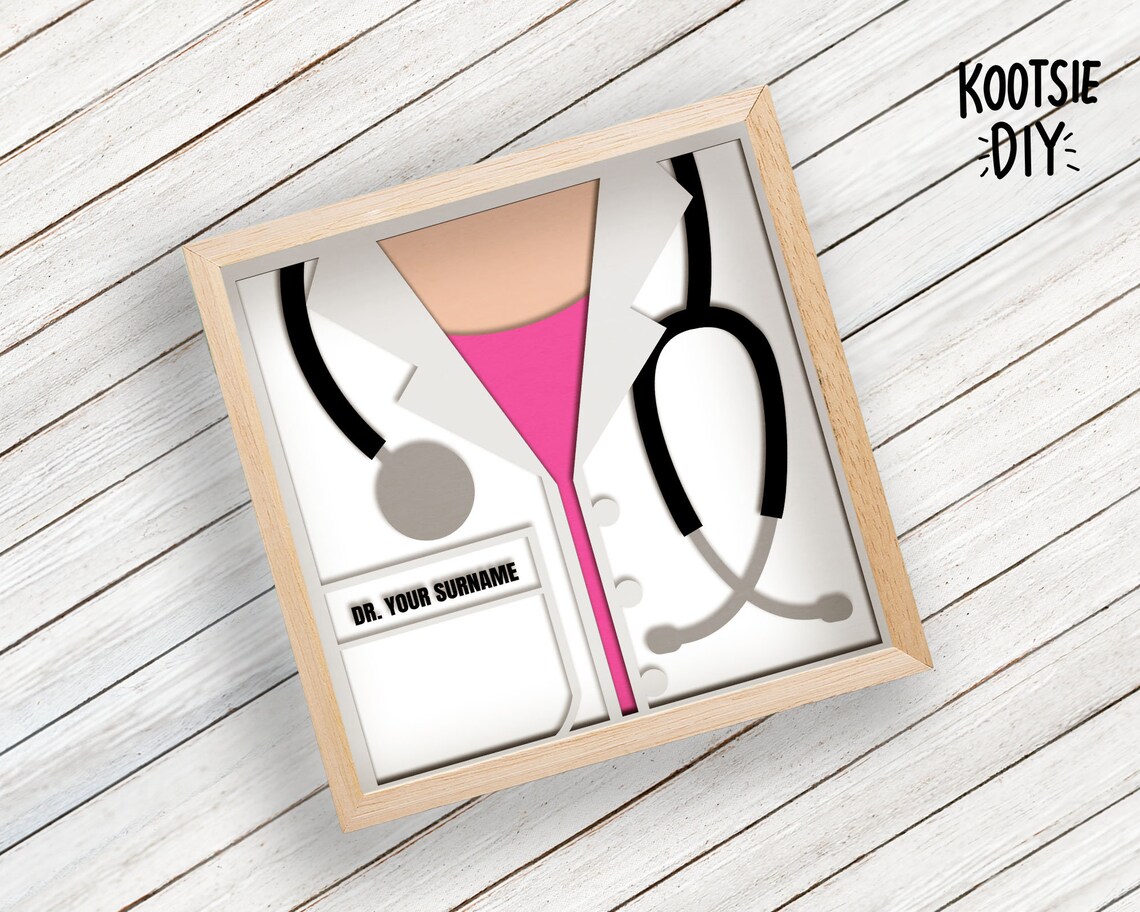 Woman Medical Doctor Shadow Box Svg for Cricut, Silhouette, Paramedic ...