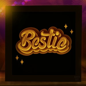 Besties Shadow Box Svg for Cricut, Silhouette, Gift for Best Friend 3d ...