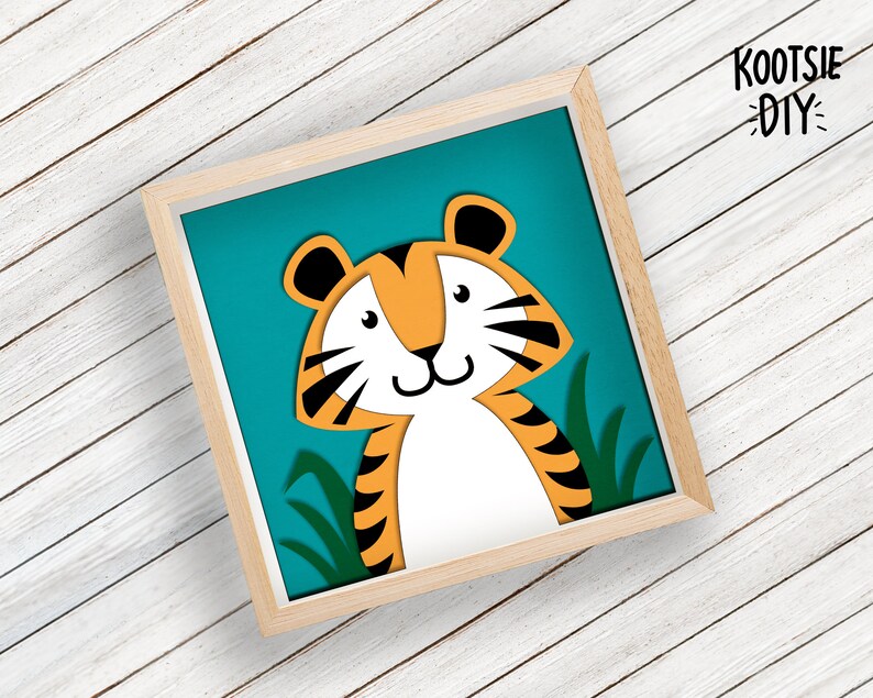 3D Tiger Shadow Box SVG for Cricut Silhouette Tiger 3d - Etsy