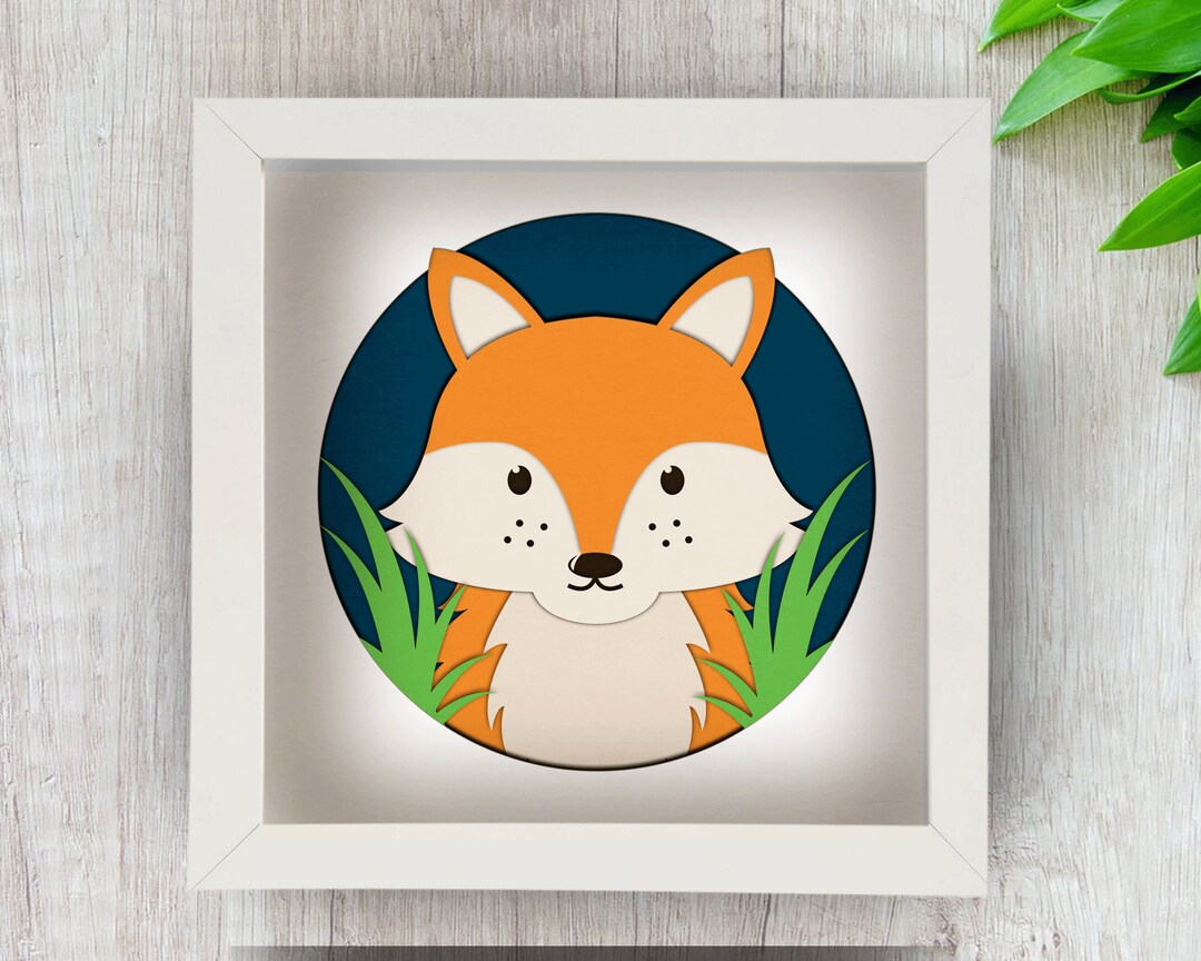 3D Fox Shadow Box SVG for Cricut, Silhouette, Cute Fox 3d Layered ...