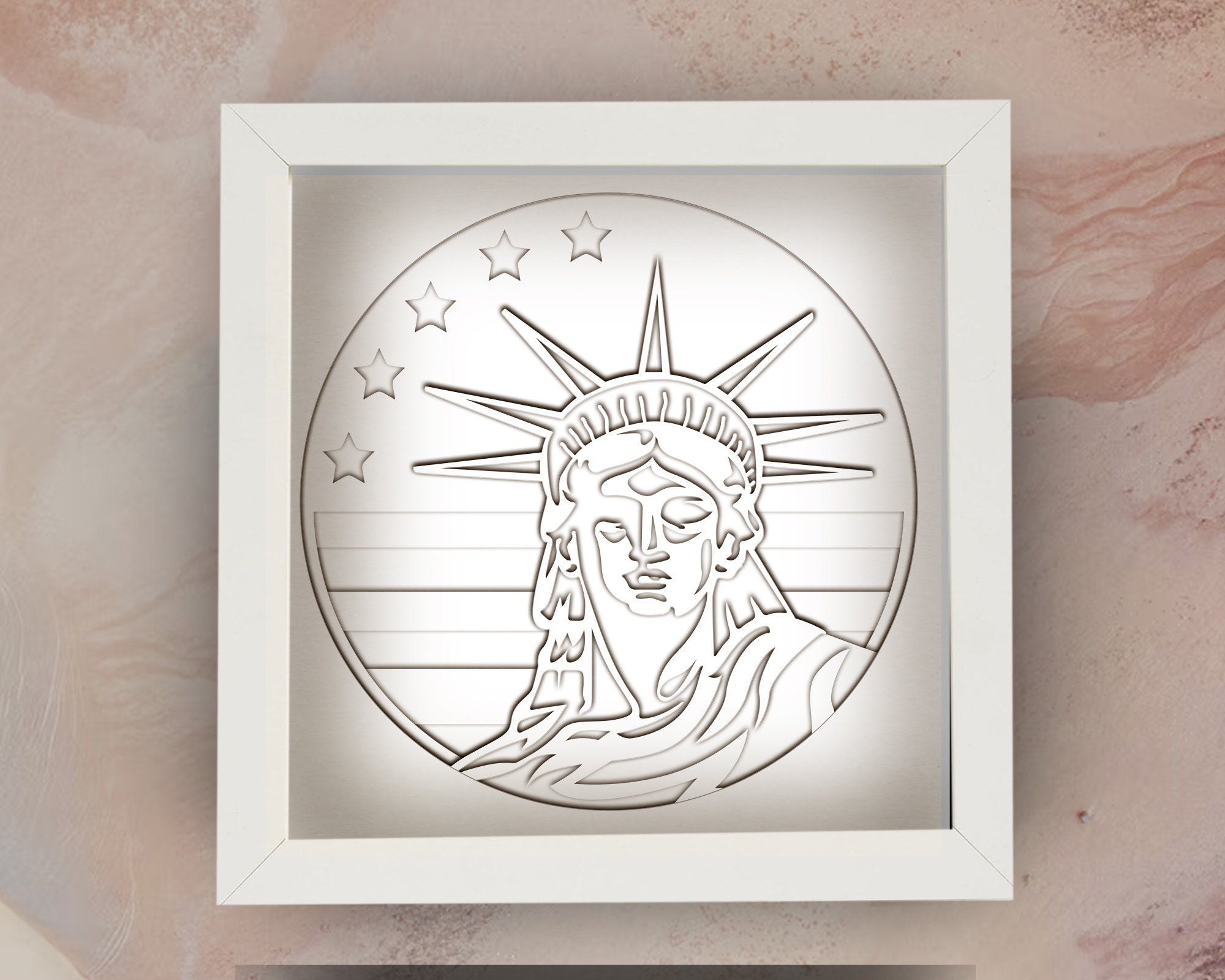 New York Shadowbox, 4th of July Decoration, Layered Independence Day ...