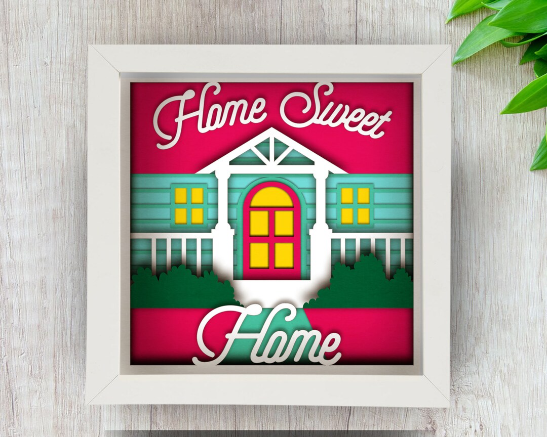 Welcome Home 3D Shadow Box SVG, Cricut & Silhouette (digital Download ...