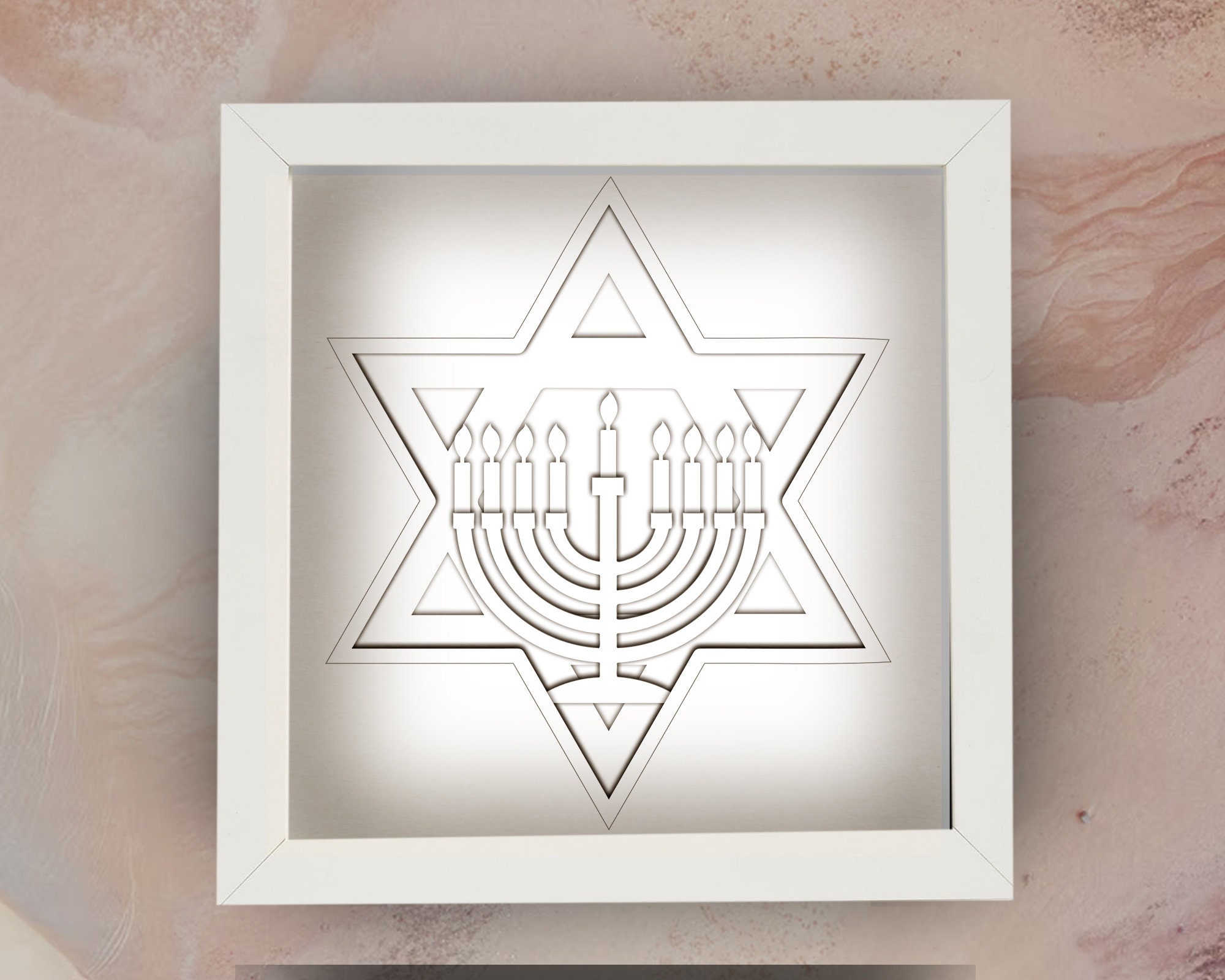 3D Hanukkah Shadow Box, Layered SVG for Cricut, Silhouette, Jewish 3d ...