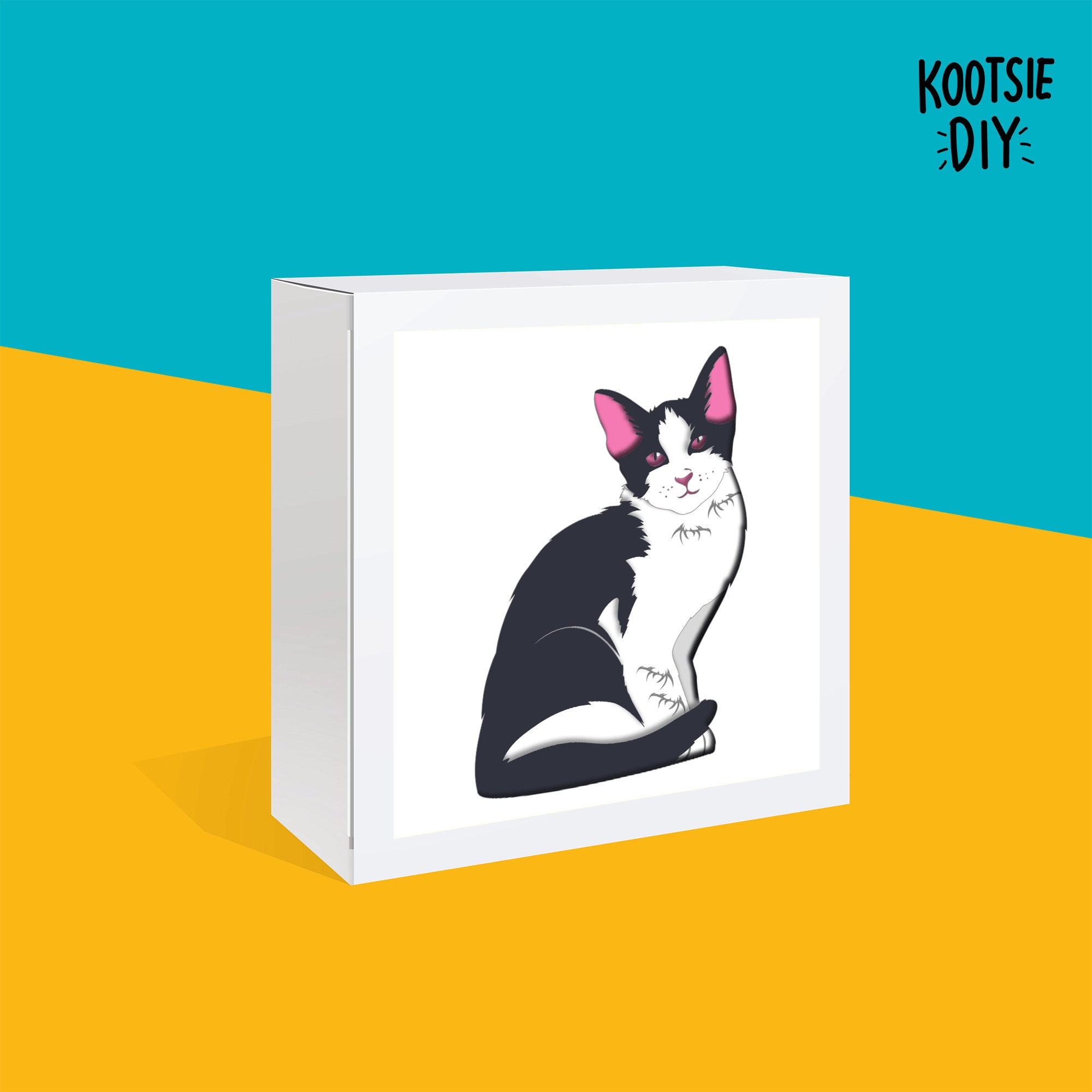 Cat Shadow Box SVG for Cricut, Silhouette, Cat 3d Layered Mandala, Cat ...