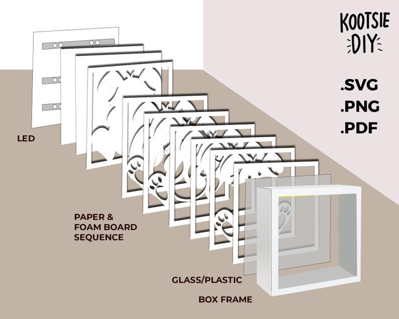 3D Rabbit Shadow Box Layered SVG for Cricut Silhouette 3D - Etsy
