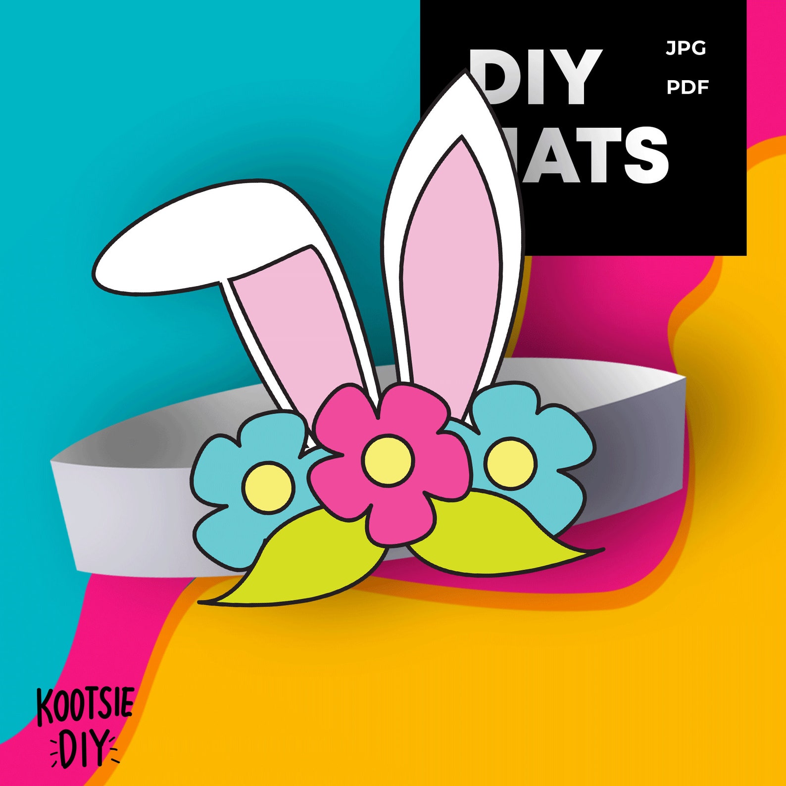 PRINTABLE Rabbit Ears Party Hats for Kids Bunny Paper Crowns | Etsy