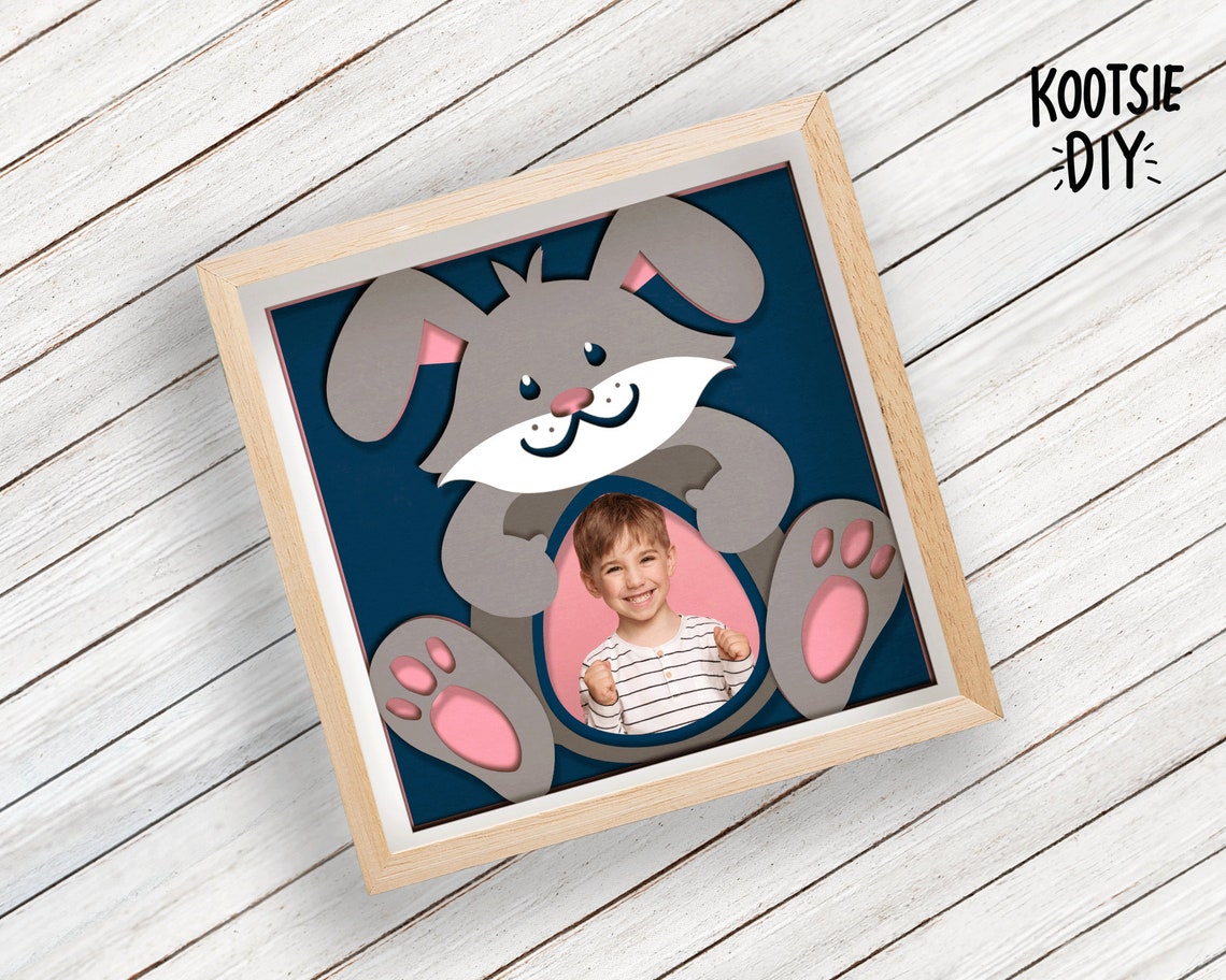 3D Rabbit Shadow Box Layered SVG for Cricut Silhouette 3D - Etsy