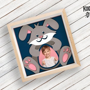 3D Rabbit Shadow Box Layered SVG for Cricut Silhouette, 3D Bunny ...