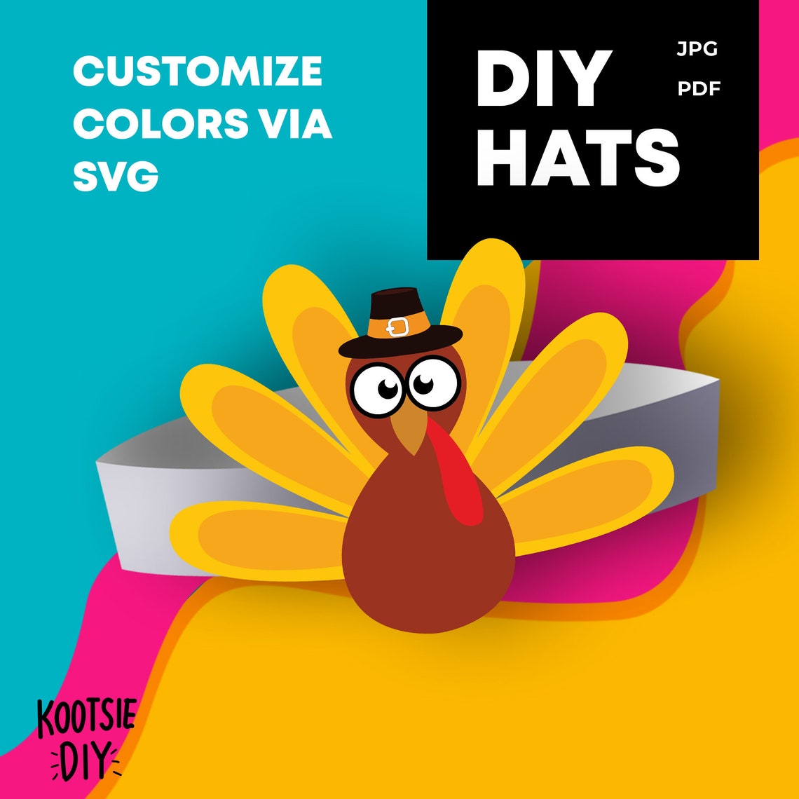 Layered Printable Thanksgiving Party Hats for Kids Turkey - Etsy