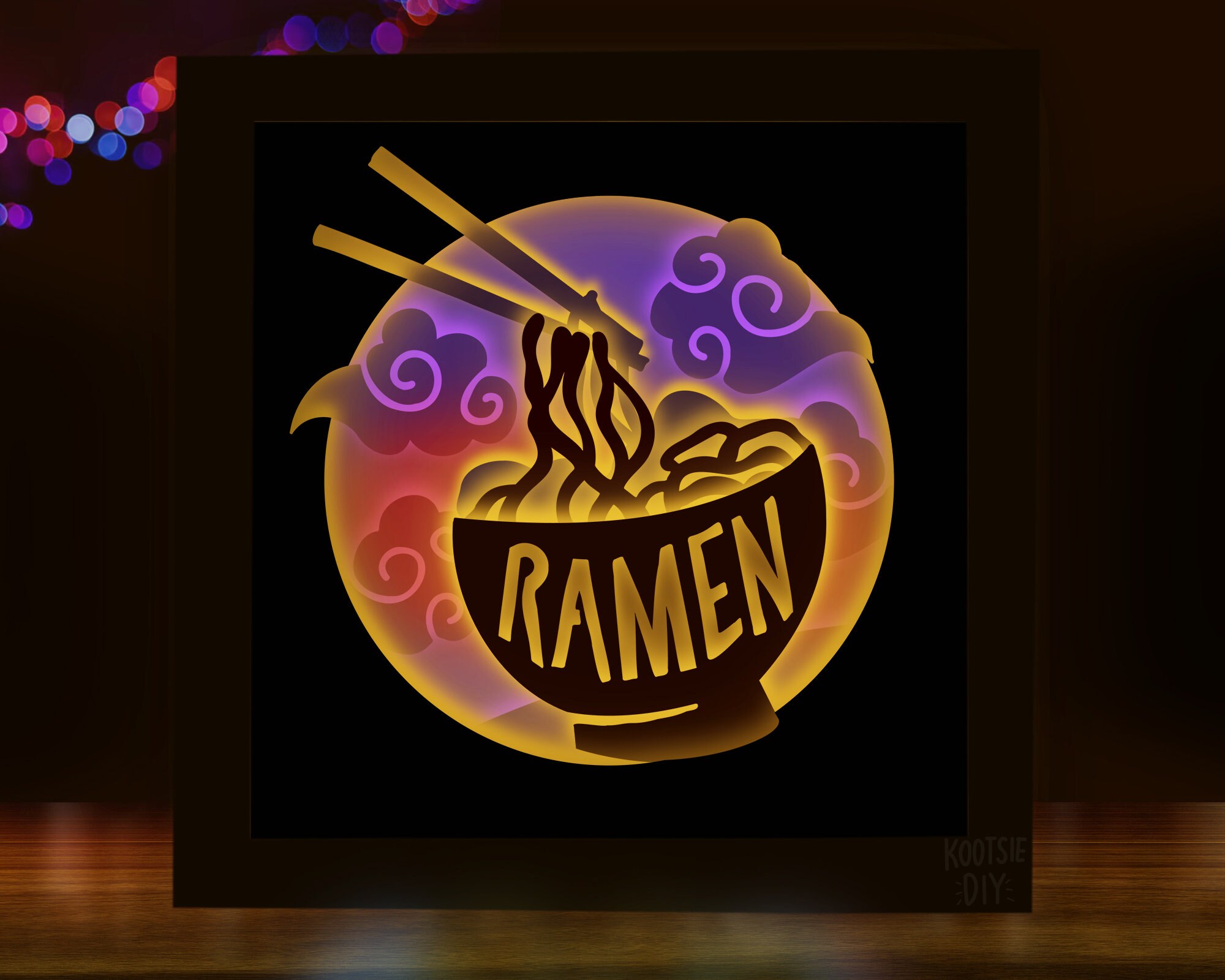 3D Ramen SVG Shadow Box for Cricut, Silhouette, Noodles Layered Mandala ...