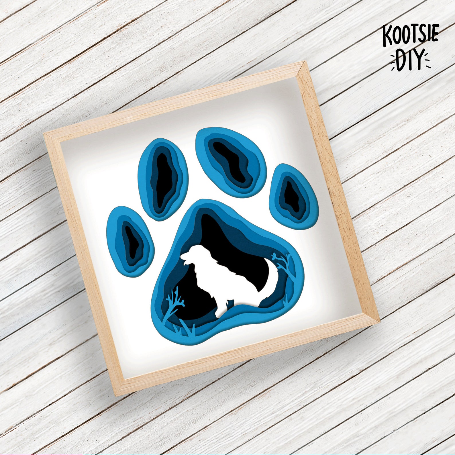 Dog Shadow Box Memorial SVG for Cricut Silhouette 3d Layered | Etsy