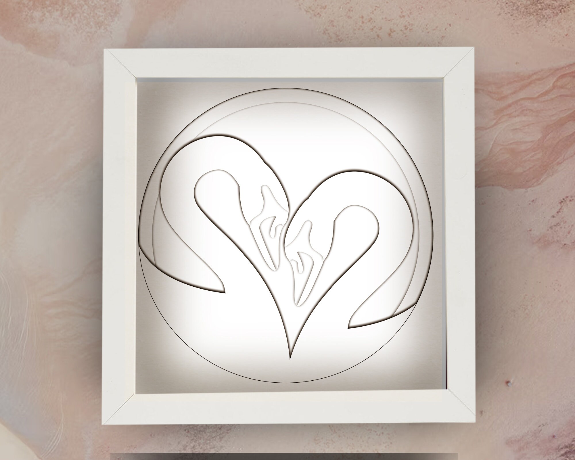 3D Swan Layered Shadow Box SVG for Cricut Silhouette Cute - Etsy