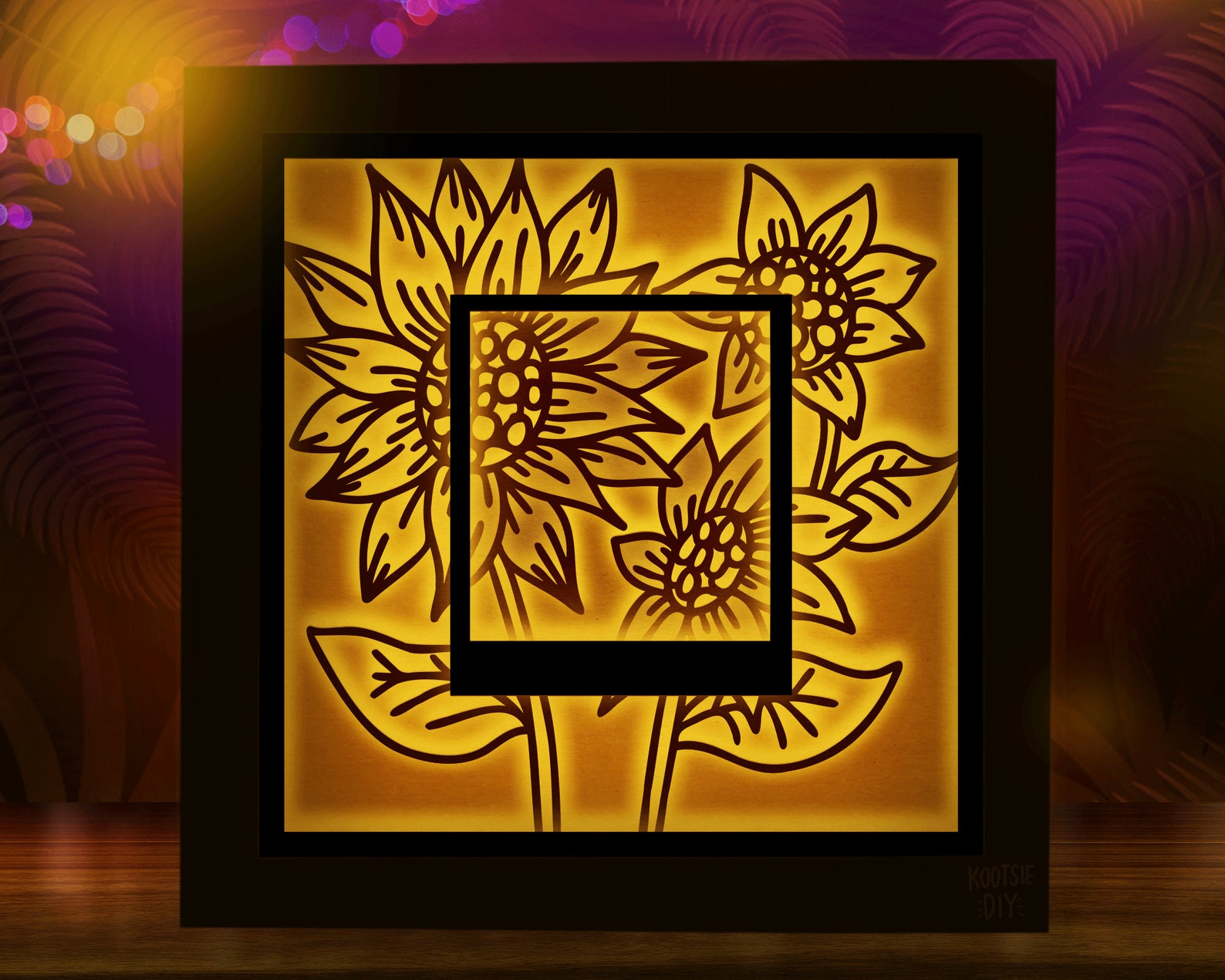 3D Sunflower Shadow Box SVG for Cricut Silhouette Floral | Etsy