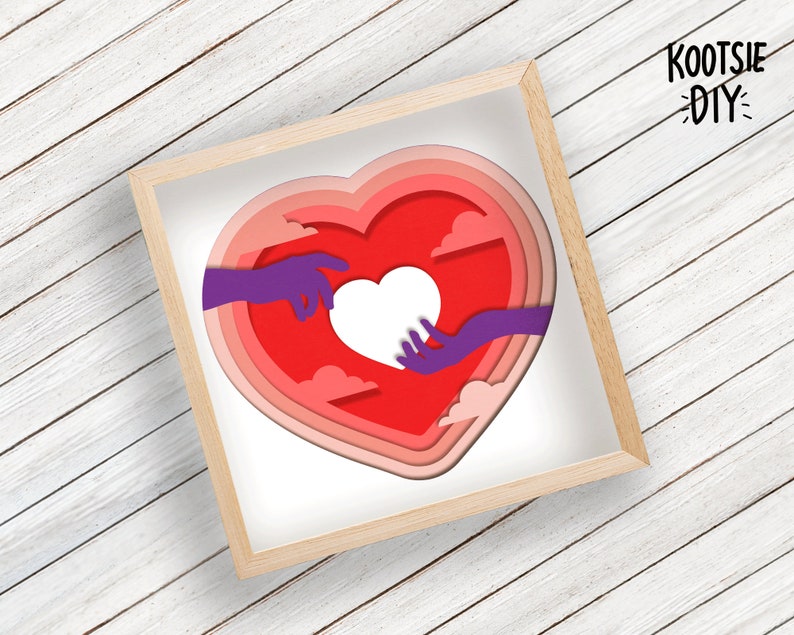 3D Valentine's Shadow Box SVG for Cricut Silhouette - Etsy