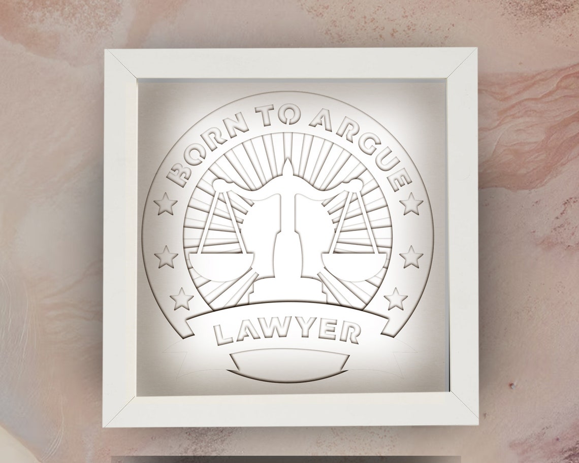 3d Lawyer Shadow Box Svg for Cricut, Silhouette, Attorney 3d Layered ...