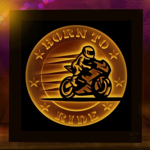 3D Motorcycle Shadow Box SVG for Cricut, Silhouette, Dirt Bike 3d ...