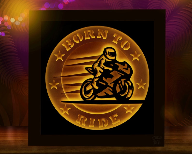 3D Motorcycle Shadow Box SVG for Cricut Silhouette Dirt Bike - Etsy Canada