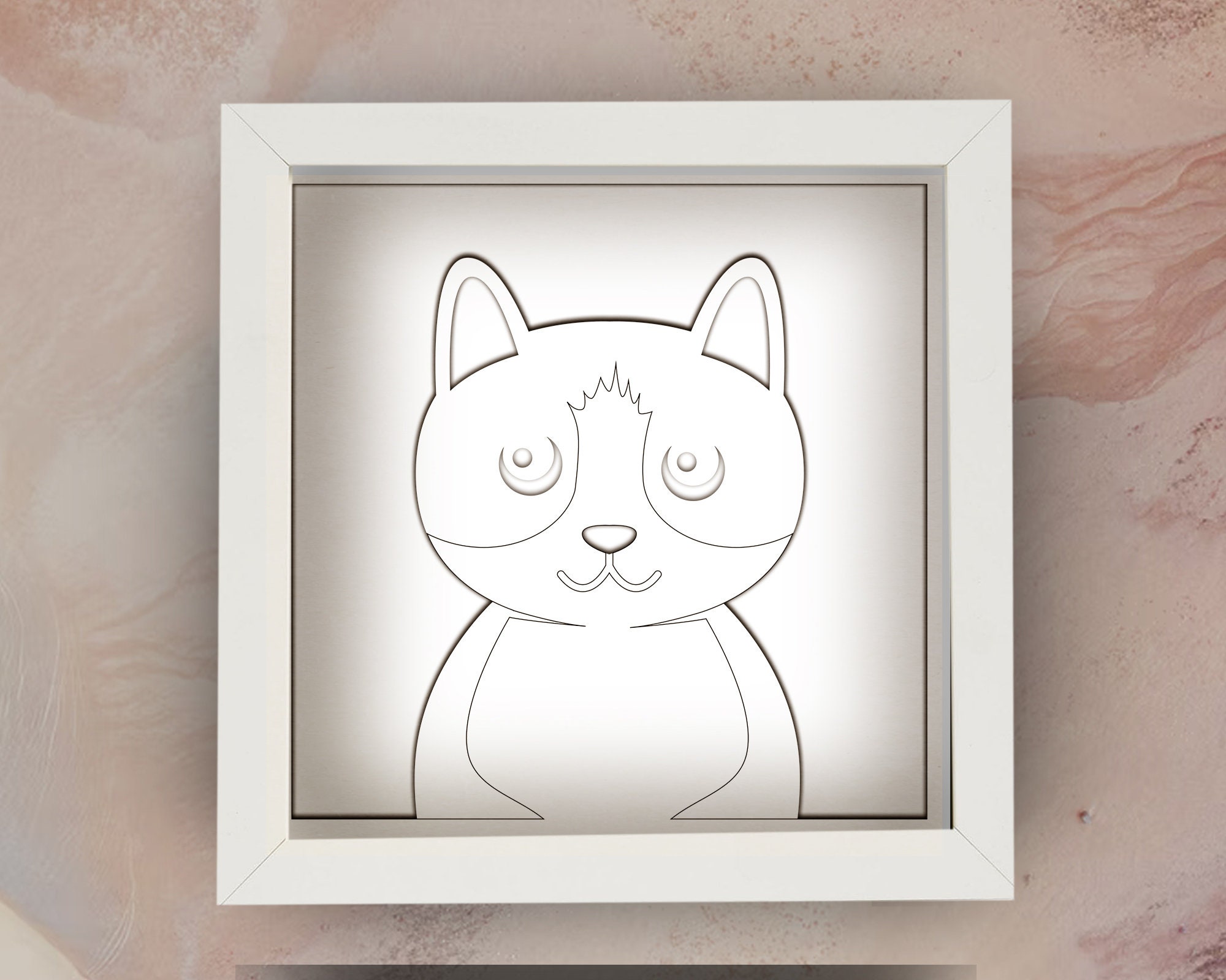 3D Cat Shadow Box SVG for Cricut Silhouette Kitten 3d - Etsy