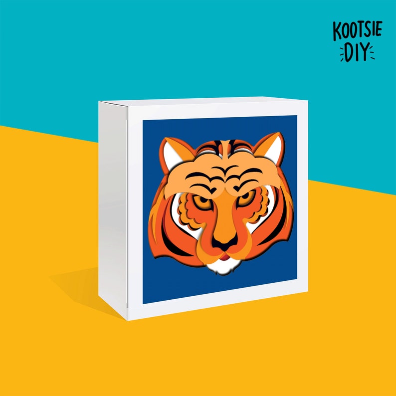Tiger Shadow Box SVG for Cricut Silhouette Tiger 3d Layered - Etsy