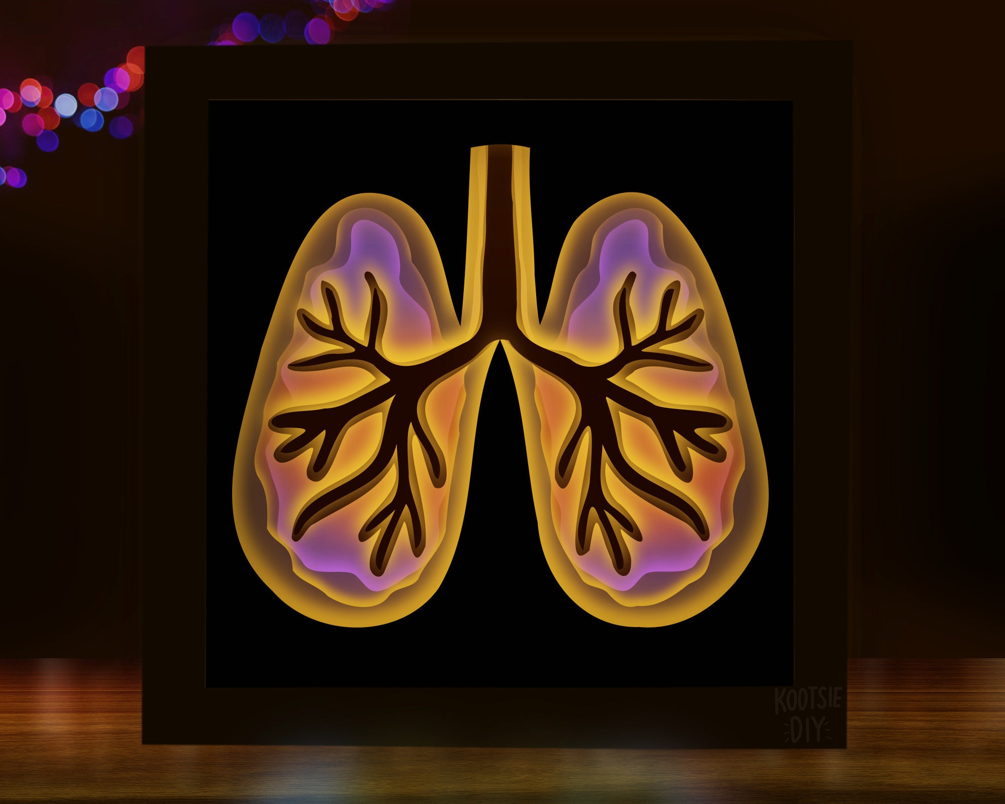 3D Lungs Shadow Box Svg for Cricut Silhouette Paramedic 3d - Etsy Australia