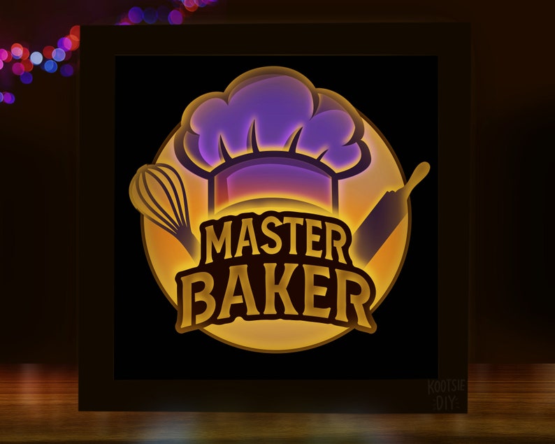 3D Master Baker SVG Shadow Box for Cricut, Silhouette, Chef Layered ...