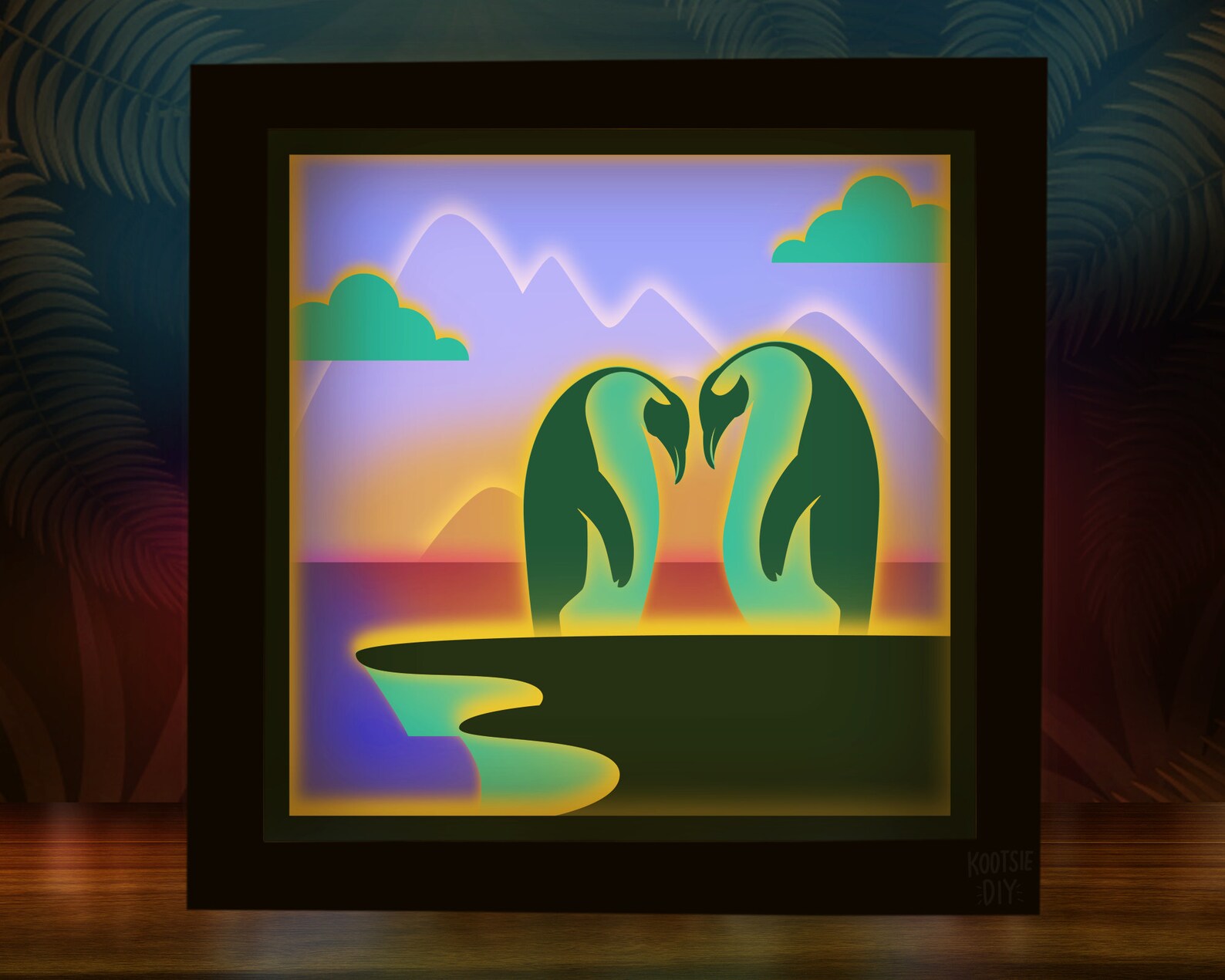 3D Penguin Shadow Box SVG for Cricut Silhouette Cute Penguin - Etsy