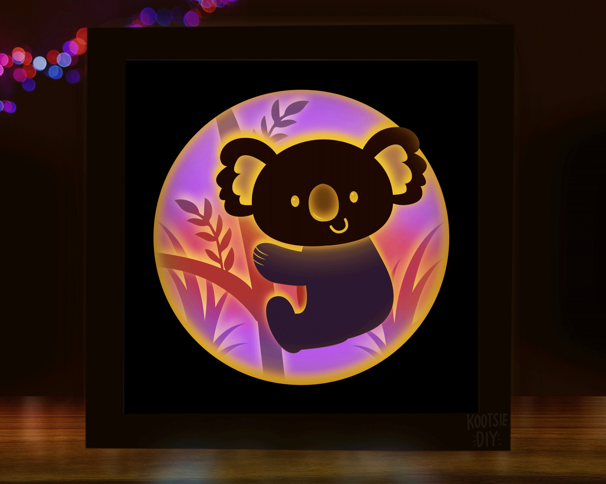 3D Koala Shadow Box SVG for Cricut, Silhouette, Cute Koala 3d Layered ...