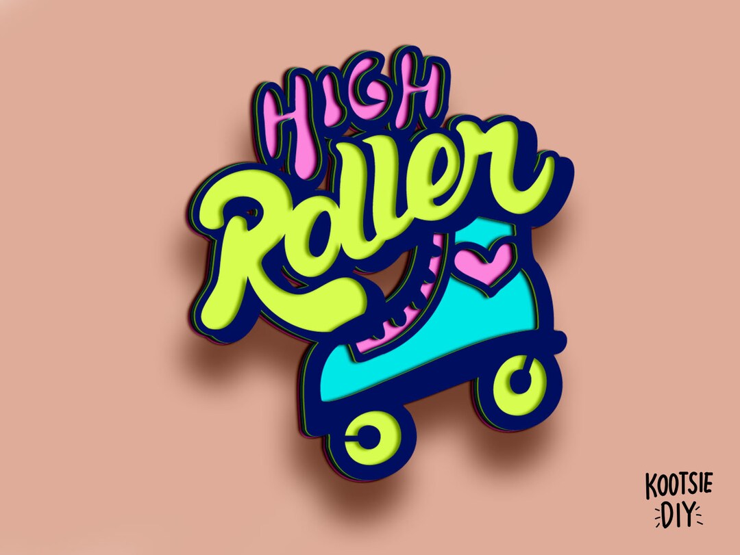 Roller Skating Shadow Box Svg for Cricut, Silhouette, Rollerblade 3d ...
