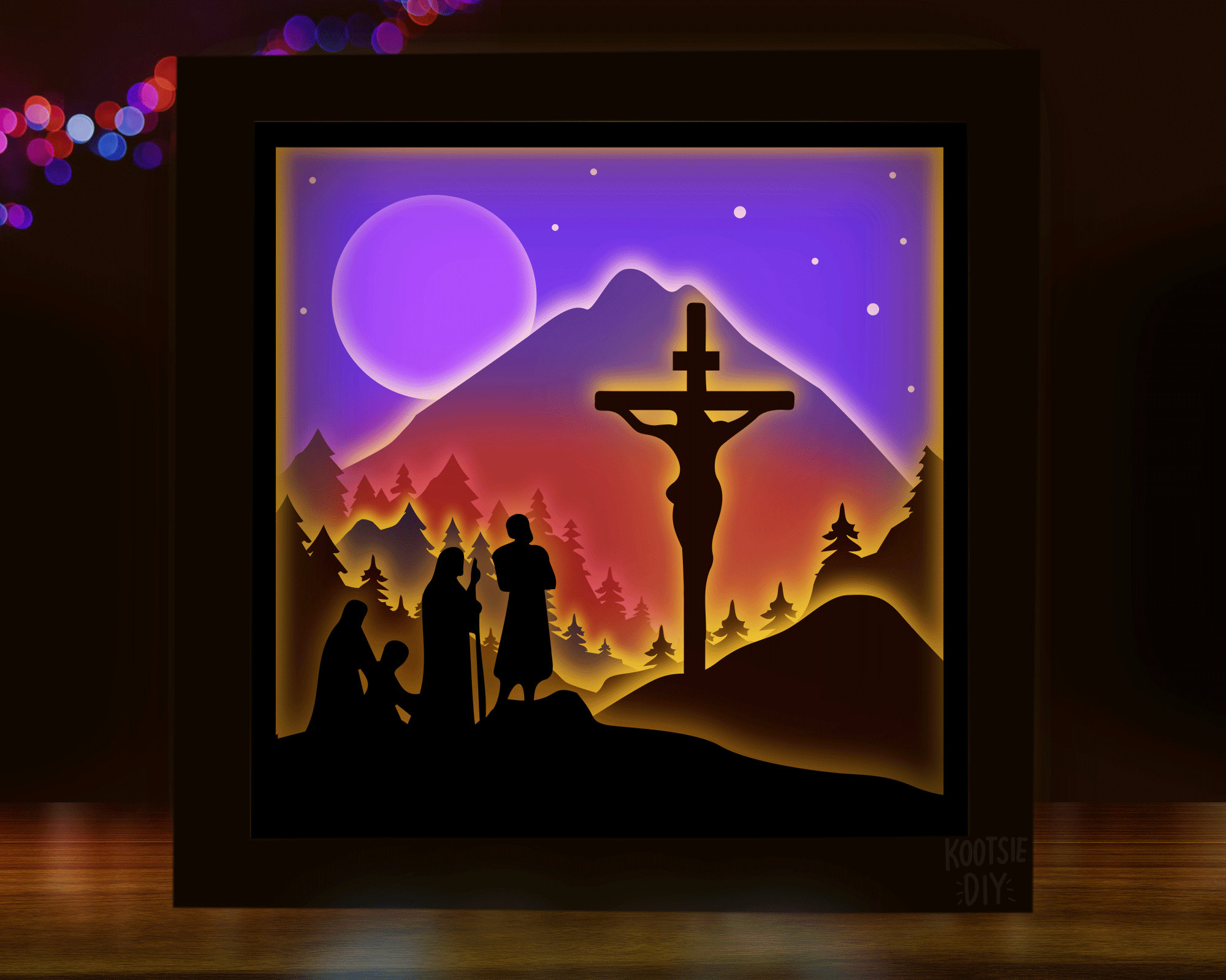 3D Jesus on Cross Shadowbox Template for Cricut Crucifix - Etsy