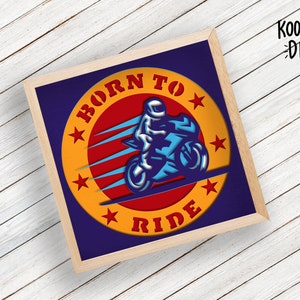 3D Motorcycle Shadow Box SVG for Cricut, Silhouette, Dirt Bike 3d ...