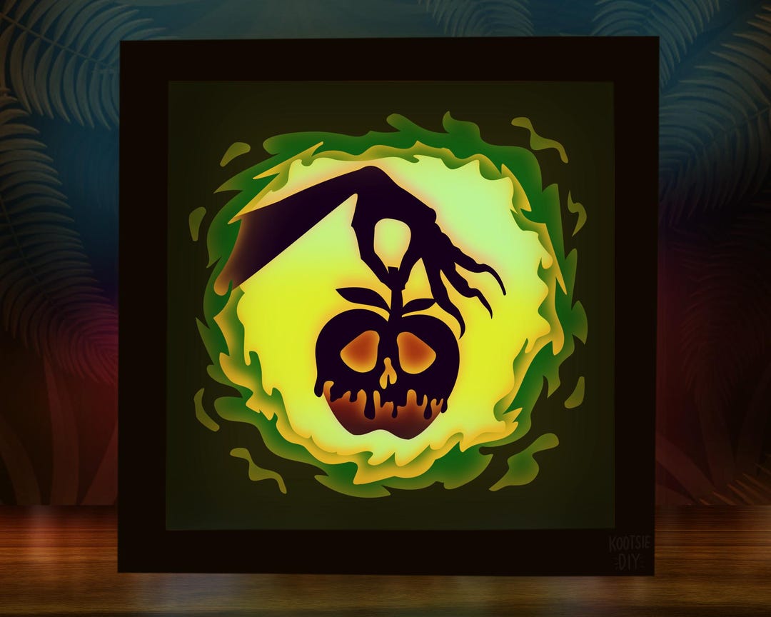 Witchy Poison Apple SVG | 3D Layered Paper Cut | Halloween Shadowbox ...