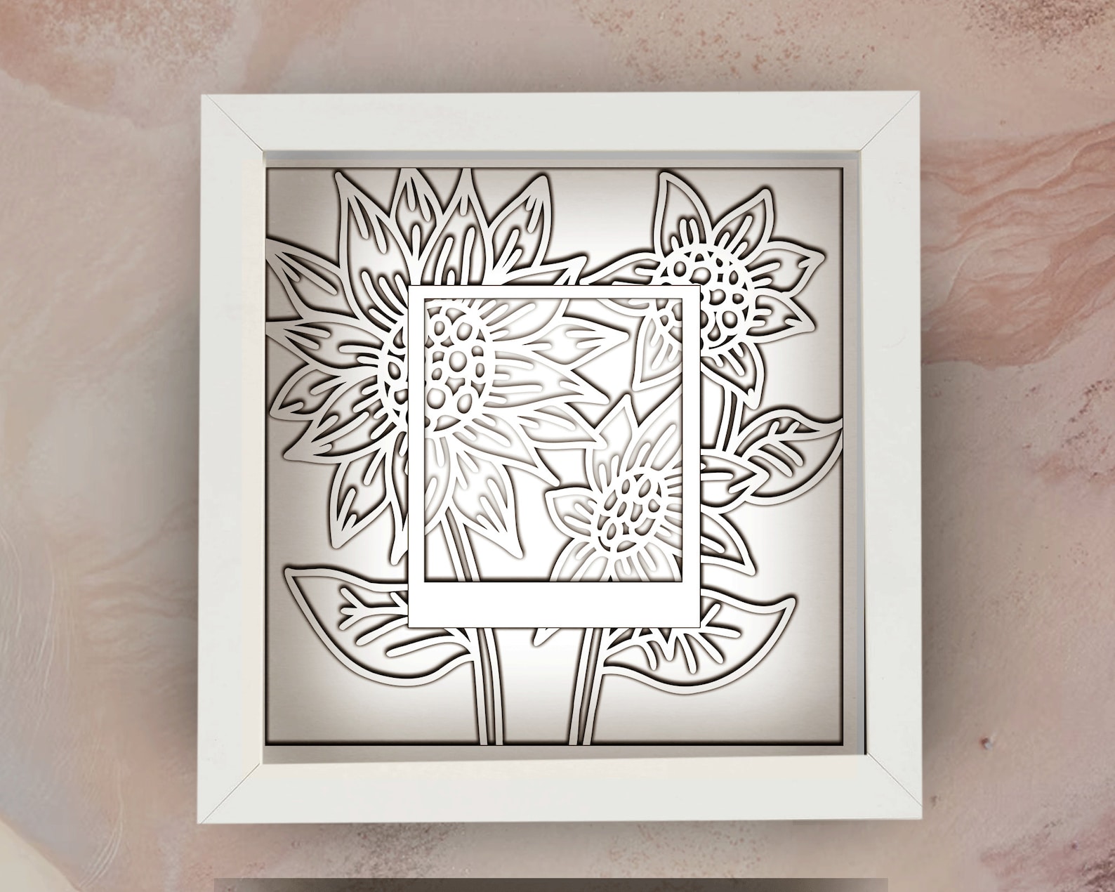 3D Sunflower Shadow Box SVG for Cricut Silhouette Floral | Etsy