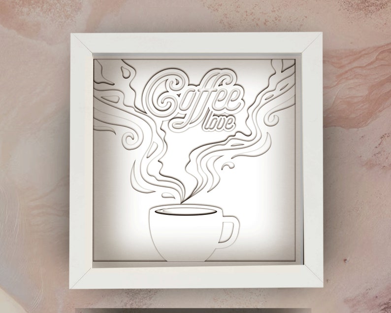 3D Coffee SVG Shadow Box for Cricut, Silhouette, Coffee Layered Mandala ...