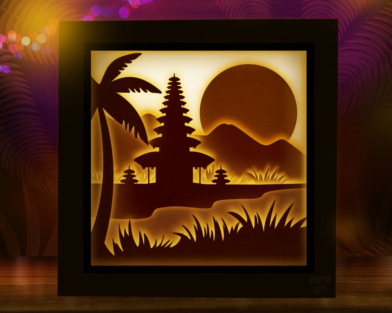 Bali Shadow Box SVG for Cricut Silhouette Indonesia 3d - Etsy