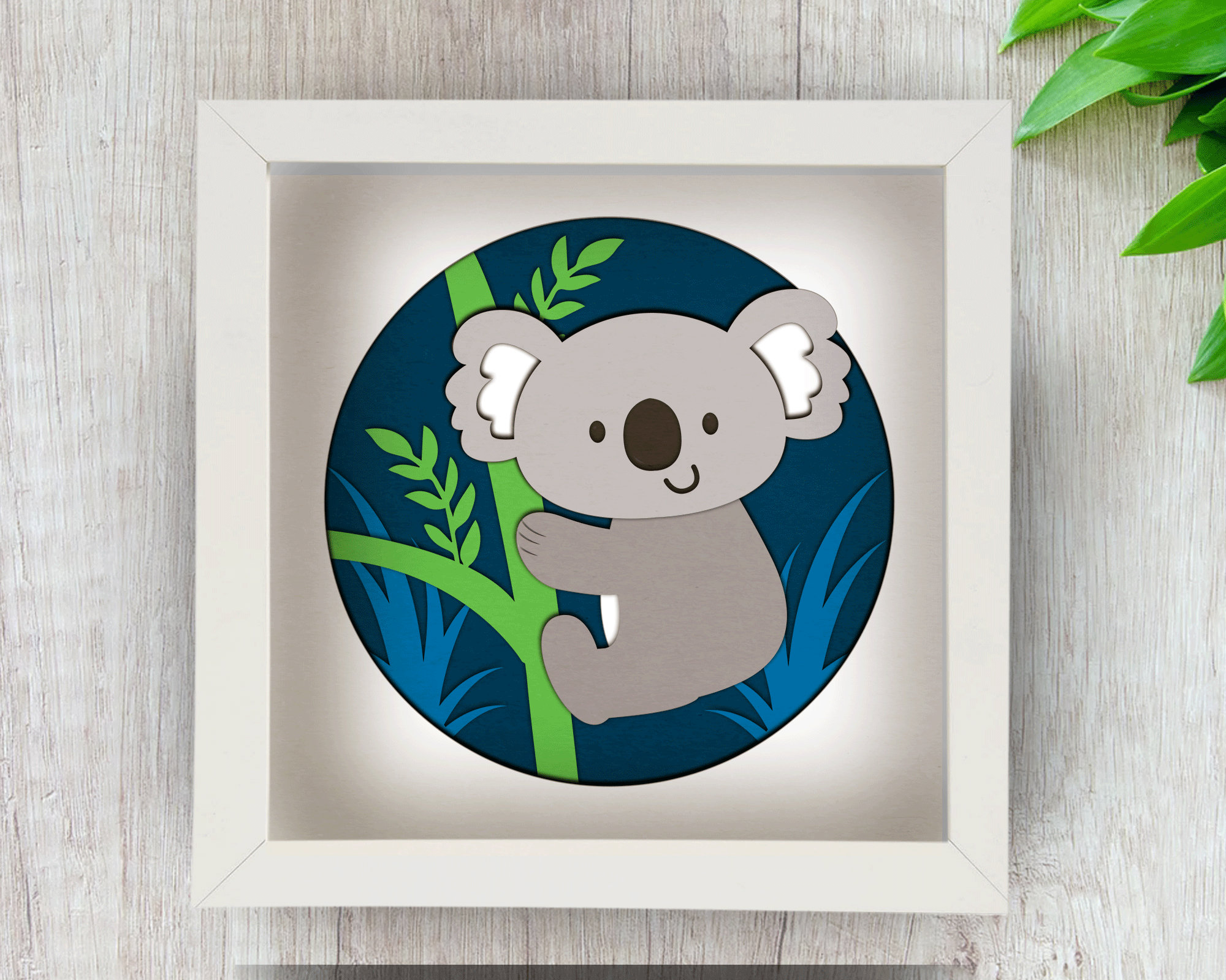 3D Koala Shadow Box SVG for Cricut, Silhouette, Cute Koala 3d Layered ...
