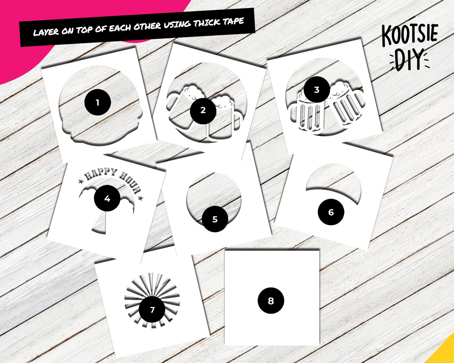 Beer Shadow Box SVG for Cricut Silhouette Drink 3d Layered | Etsy