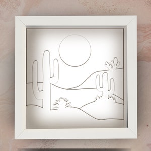 3D Cactus Shadow Box SVG for Cricut, Silhouette, Desert 3d Layered ...