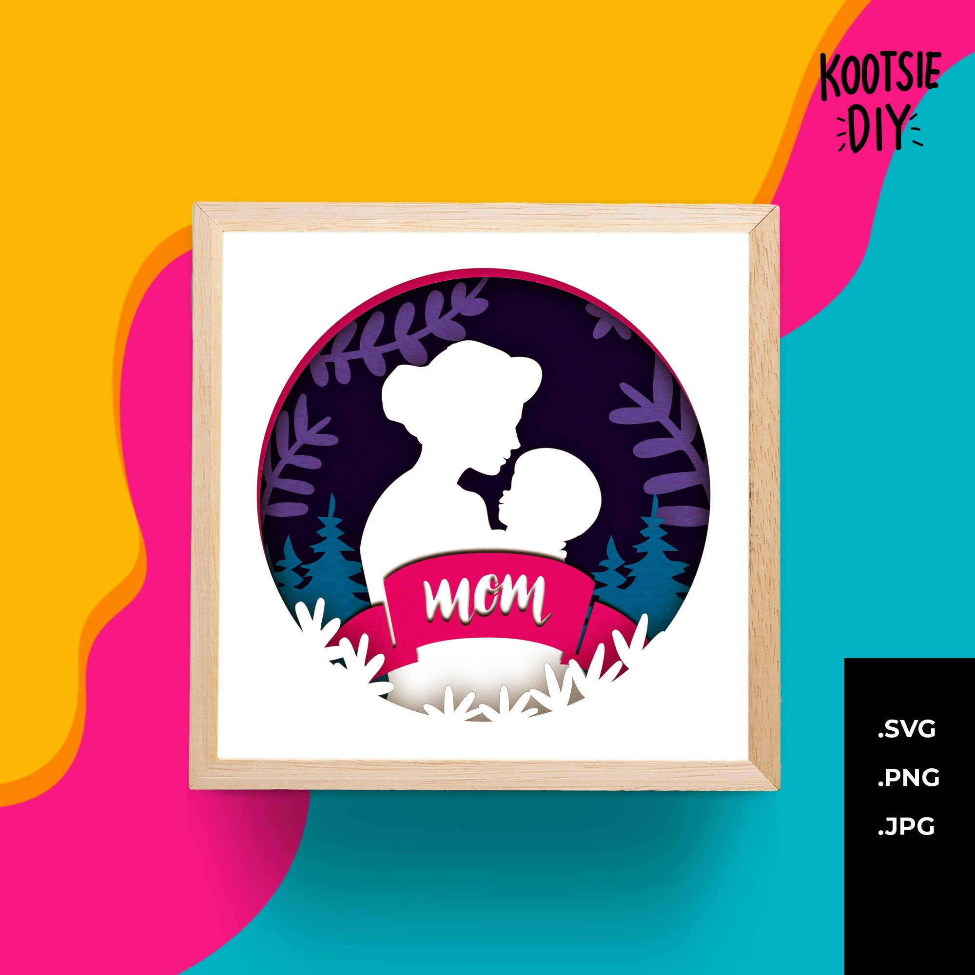 Mother's Day Shadowbox SVG PNG Design Gift Craft Idea for - Etsy