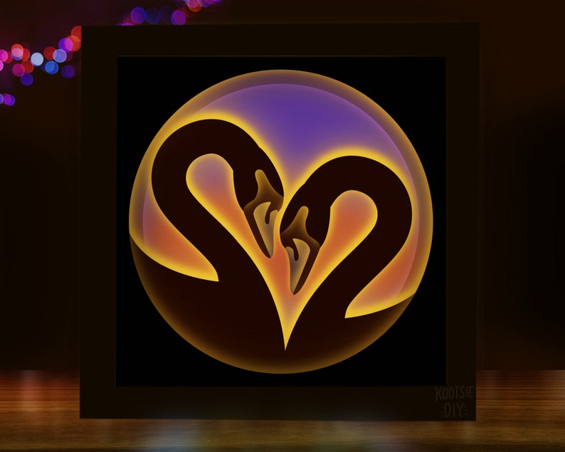 3D Swan Layered Shadow Box SVG for Cricut, Silhouette, Cute Swan Layer ...