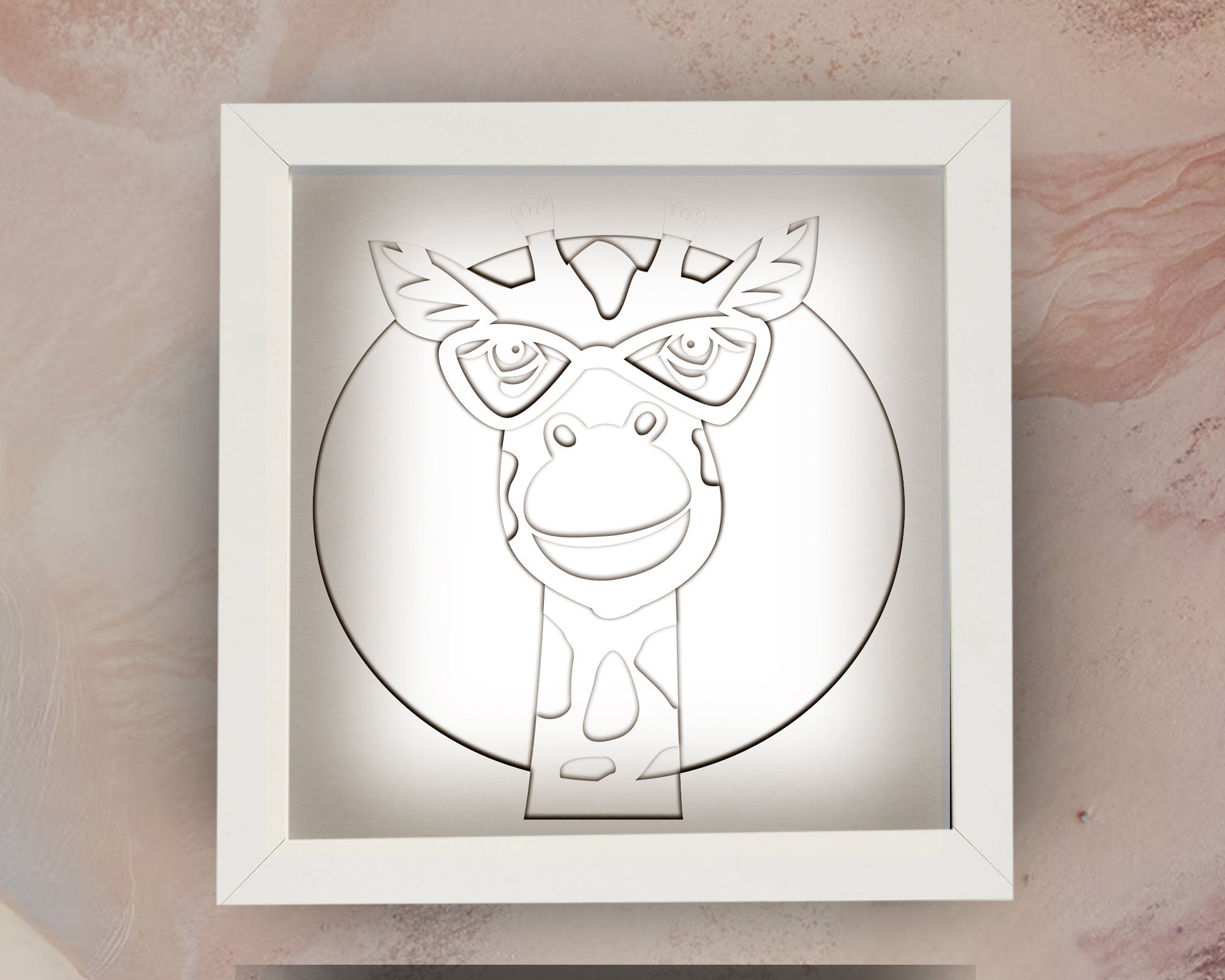 Ugly Giraffe Shadow Box SVG for Cricut, Silhouette, Animal 3d Layered ...