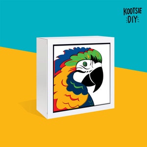 Parrot Shadow Box SVG for Cricut, Silhouette, Bird 3d Layered Mandala ...