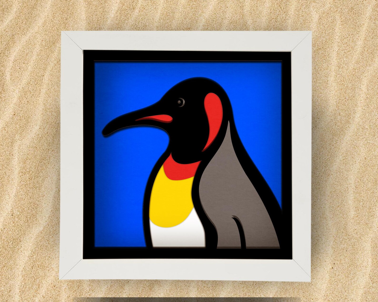 Penguin 3D Layered SVG | Shadow Box & Paper Cut Template | Light Box ...