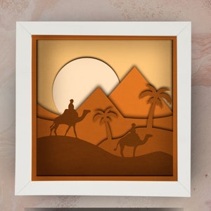Egypt Shadow Box SVG for Cricut, Silhouette, 3d Layered Mandala ...