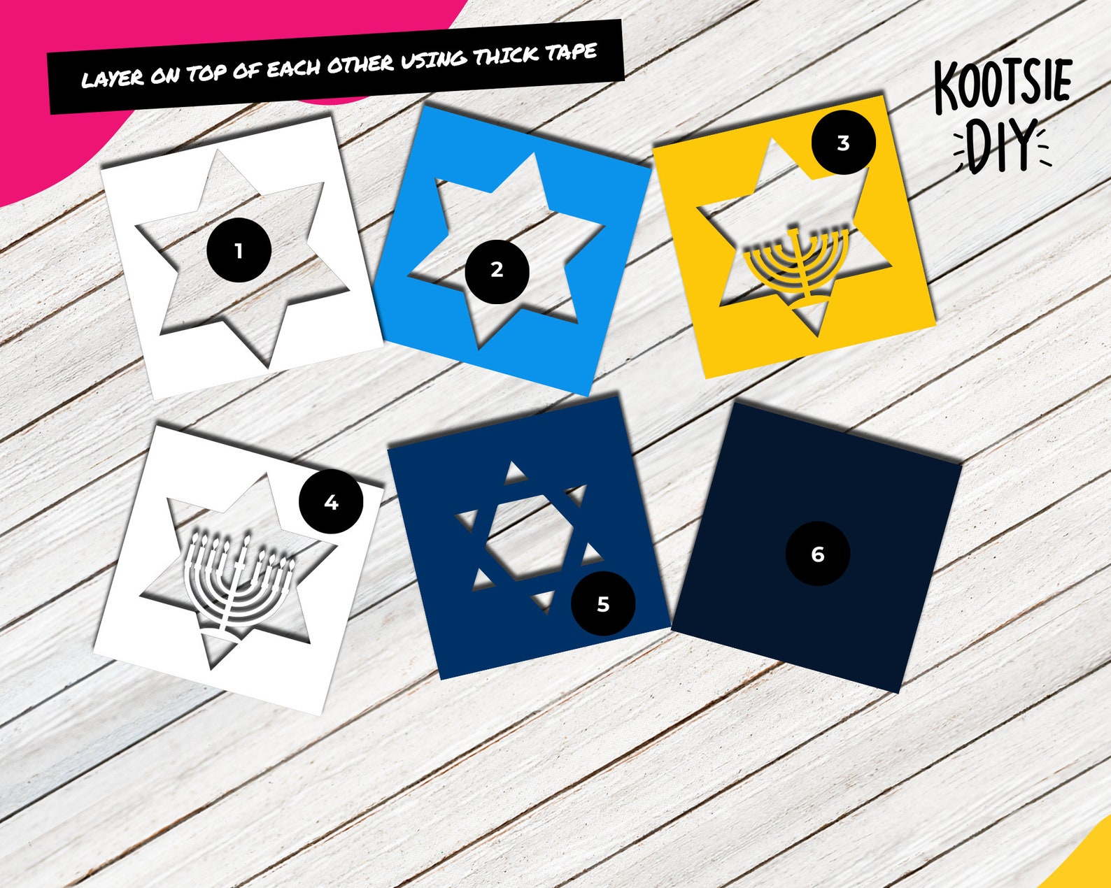 3D Hanukkah Shadow Box Layered SVG for Cricut Silhouette - Etsy