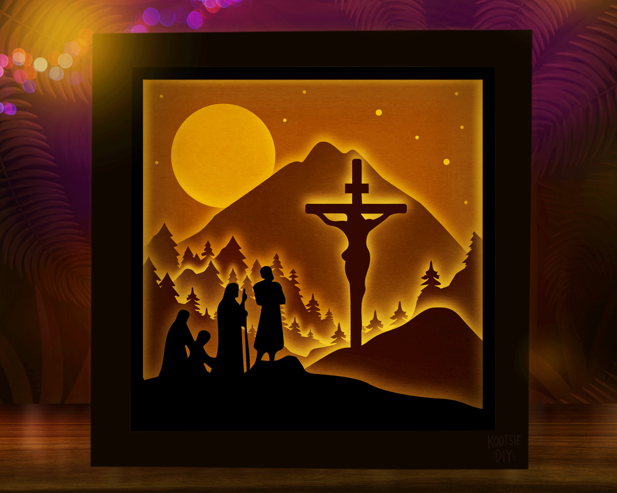 3D Jesus on Cross Shadowbox Template for Cricut Crucifix - Etsy
