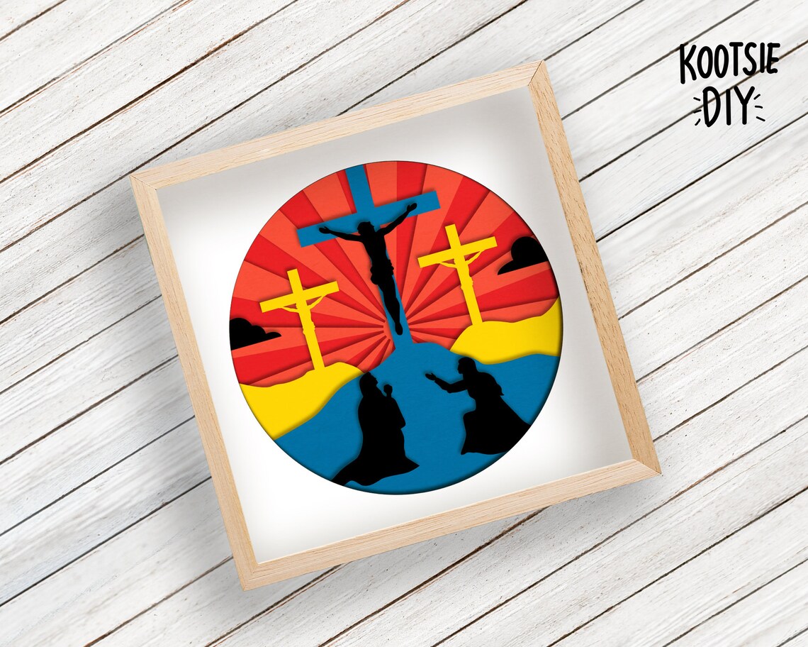 Jesus Shadow Box Template SVG for Cricut Lightbox 3d Crucifix - Etsy UK