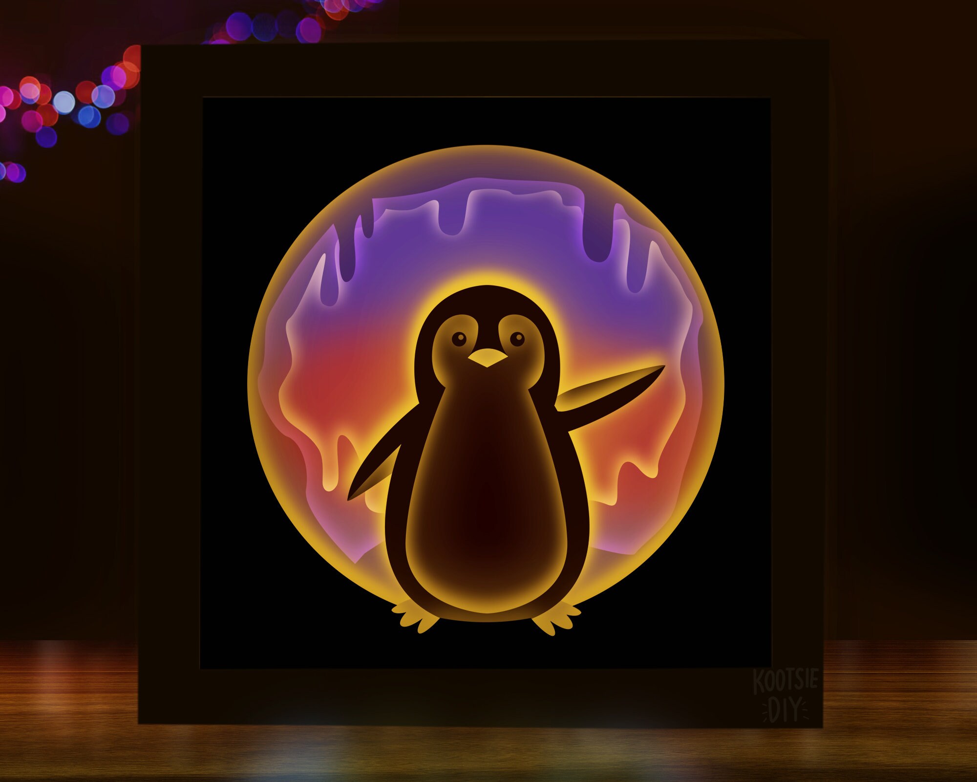 Penguin Layer Shadow Box SVG for Cricut Silhouette Cute - Etsy